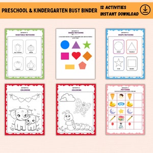 Preschool & Kindergarten Busy Book Binder, Preschool Activities ...