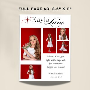 Editable Pageant Ad Template, Editable Pageant Tribute Ad, Full Page ...