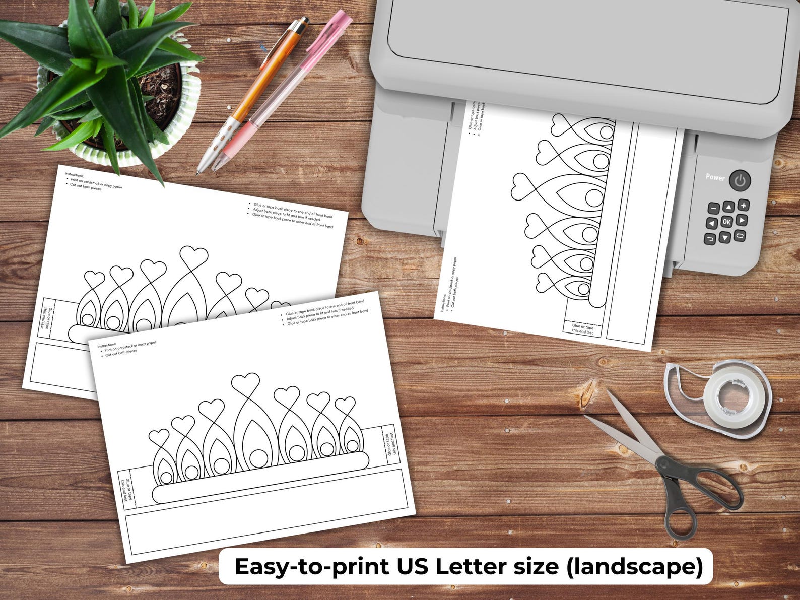 Princess Paper Crown, Princess Coloring Craft, Printable Kids Craft ...