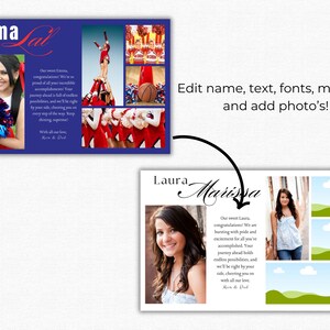Half Page Cheer Yearbook Ad Template, Senior Graduation Tribute Half ...