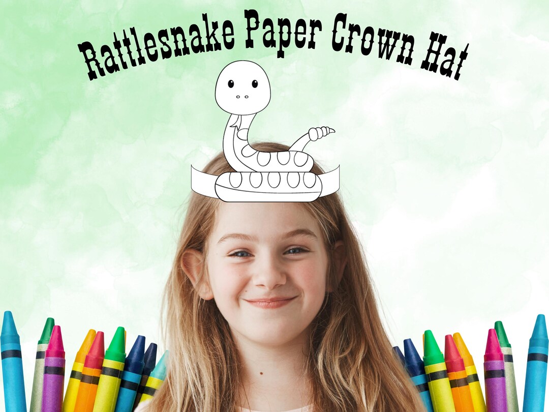 Rattlesnake Hat Paper Crown Craft, Snake Coloring Paper Crown Template ...