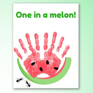 Summer Handprint Art Craft, Watermelon Handprint Art, You Are One in a ...