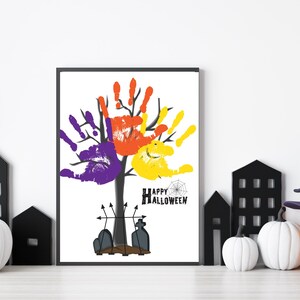 Halloween Handprint Art Craft, Memory Baby Art Halloween Keepsake ...