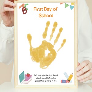 First Day of School Handprint Art Craft Back to School Printable First ...