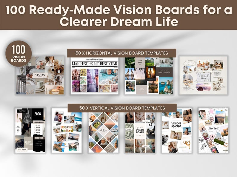 Vision Board Mega Bundle Editable Canva PLR, 2026 Vision Board ...