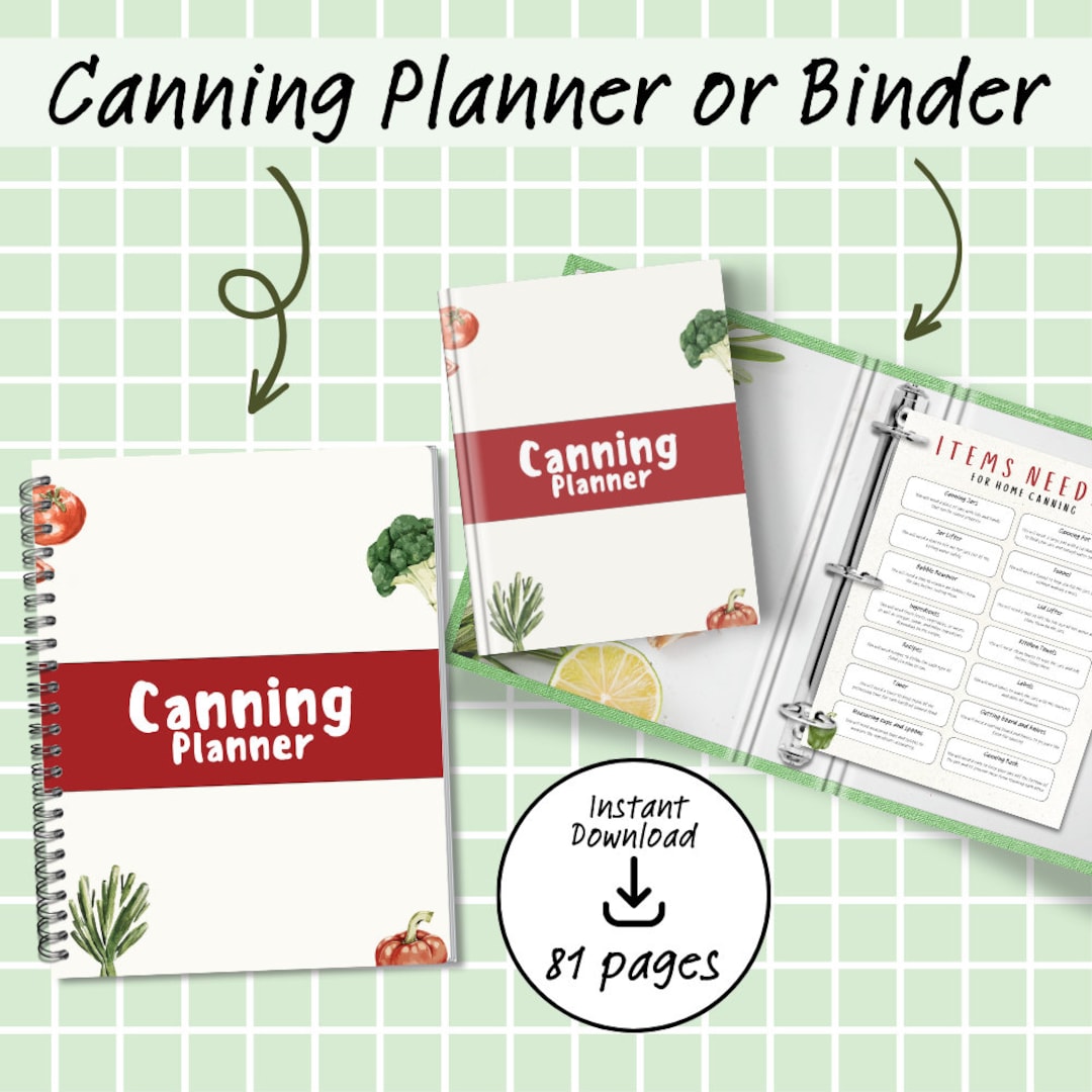 Printable Canning Planner, Homestead Planner, Canning Frozen Inventory ...