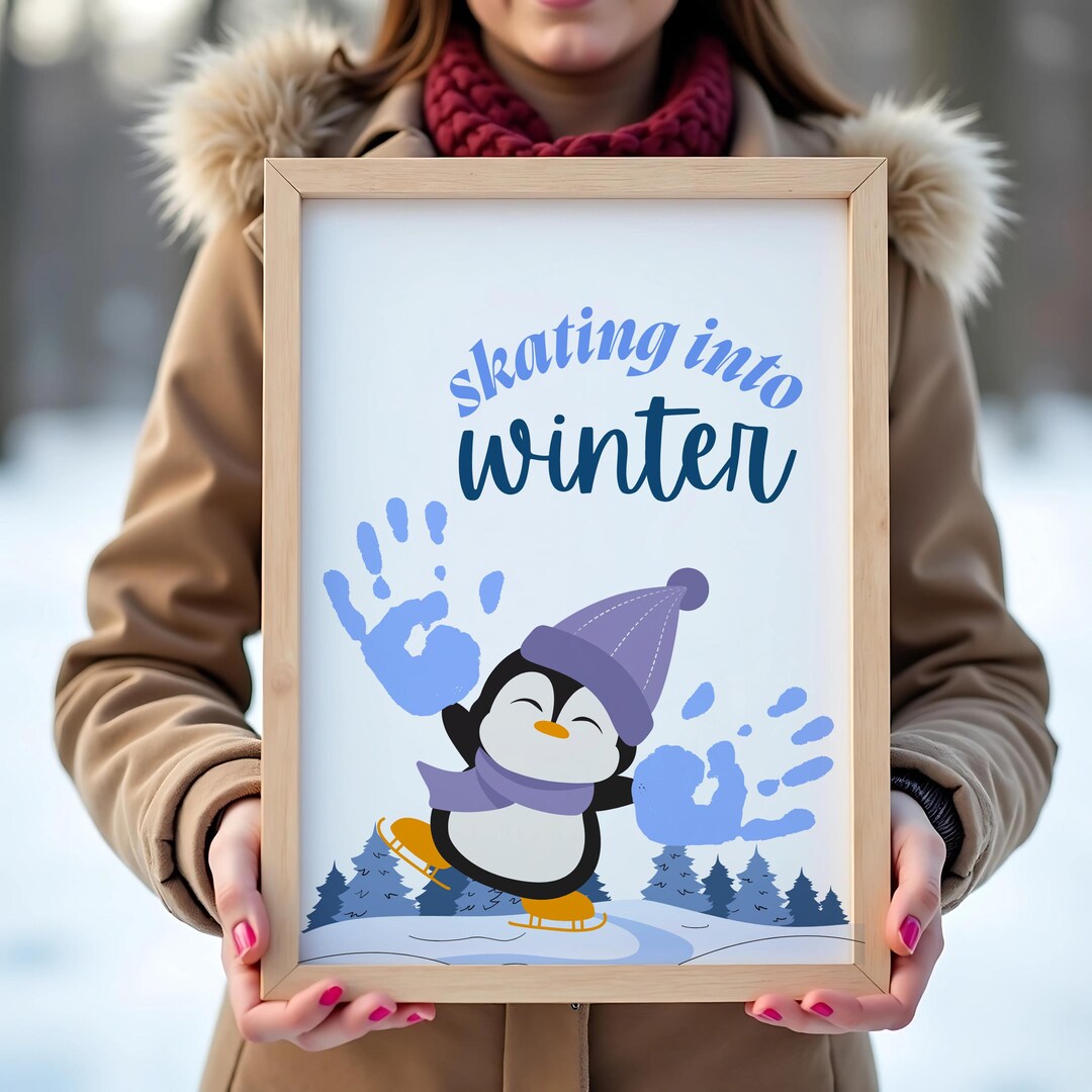 Penguin Handprint Art Craft – Printable Winter Handprint Activity for ...
