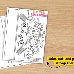 Printable New Years Eve Paper Hats, Happy New Year Party Hat Crown ...