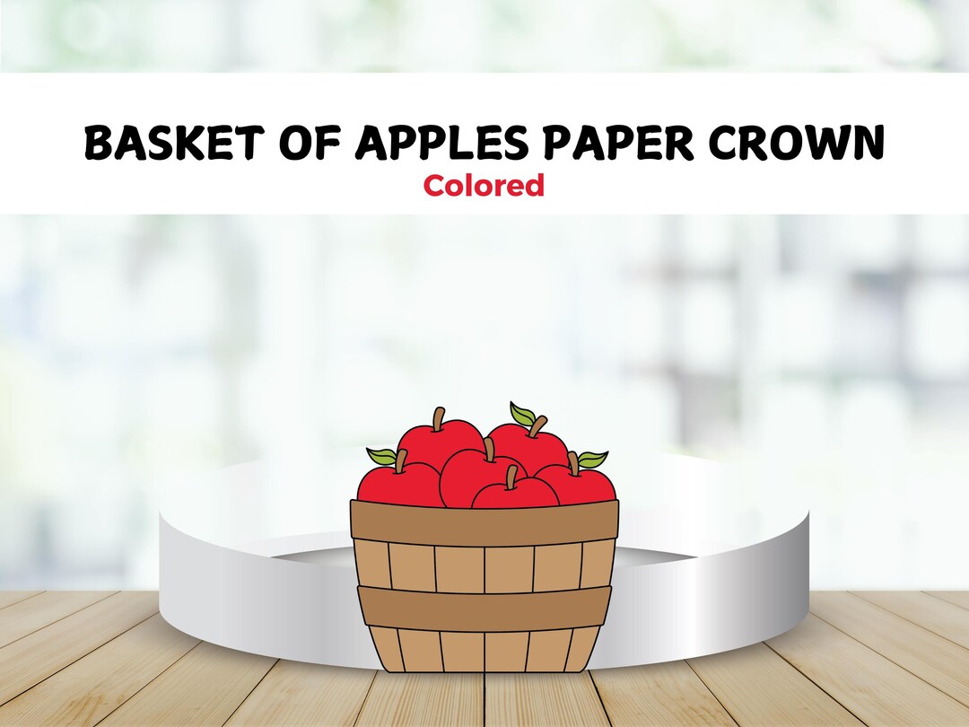 Basket of Apples Paper Crown, Thanksgiving Autumn Fall Party Craft ...