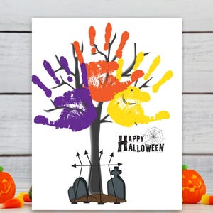 Halloween Handprint Art Craft, Memory Baby Art Halloween Keepsake ...