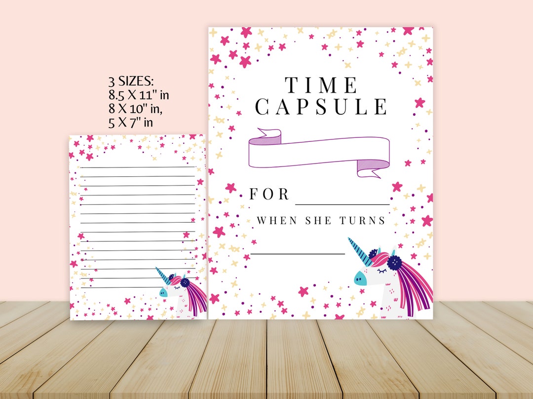 Time Capsules Printable, for When She Turns Time Capsule, Time Capsule ...