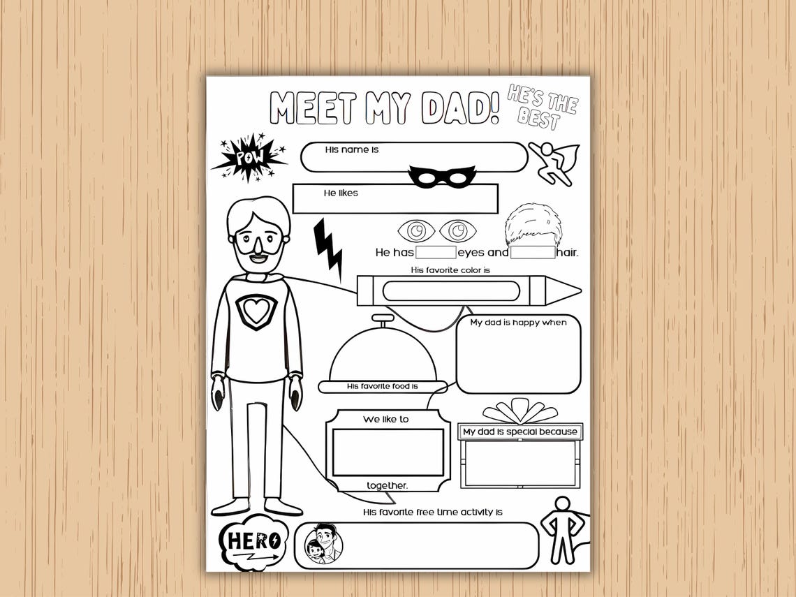 Father's Day Coloring Pages, Super Hero Dad Coloring Pages, Father's ...