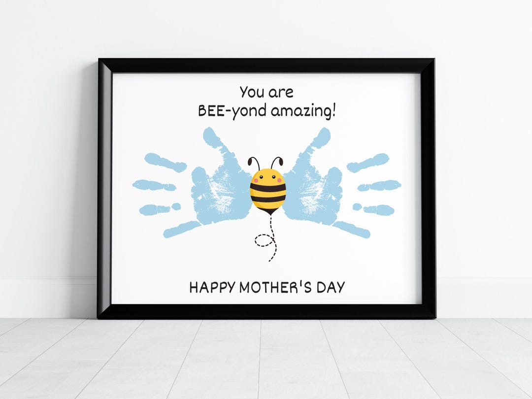 Mother’s Day Bee Handprint Craft, Printable Baby Keepsake Art - Etsy