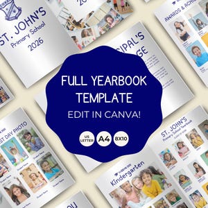 Elementary School Yearbook Template 2026 – Editable Canva Design (71 ...