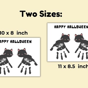 Halloween Black Cat Handprint Art, Printable Halloween Craft, Baby ...