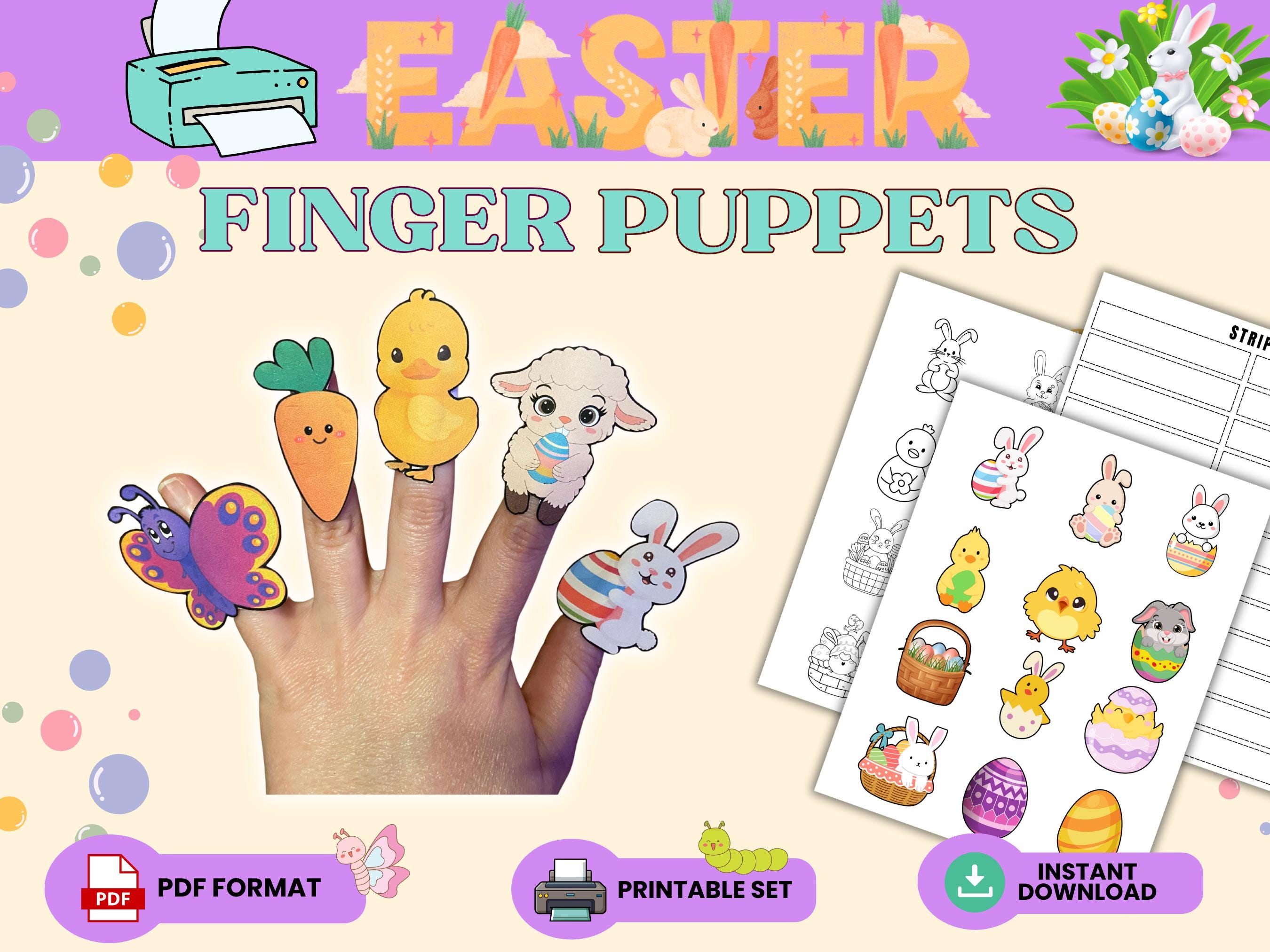 Printable Easter Finger Puppet Craft, Spring Paper Activity for Kids ...