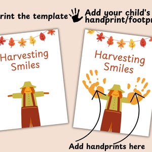 Scarecrow Handprint Art Craft, Fall Harvesting Handprint Craft Autumn ...