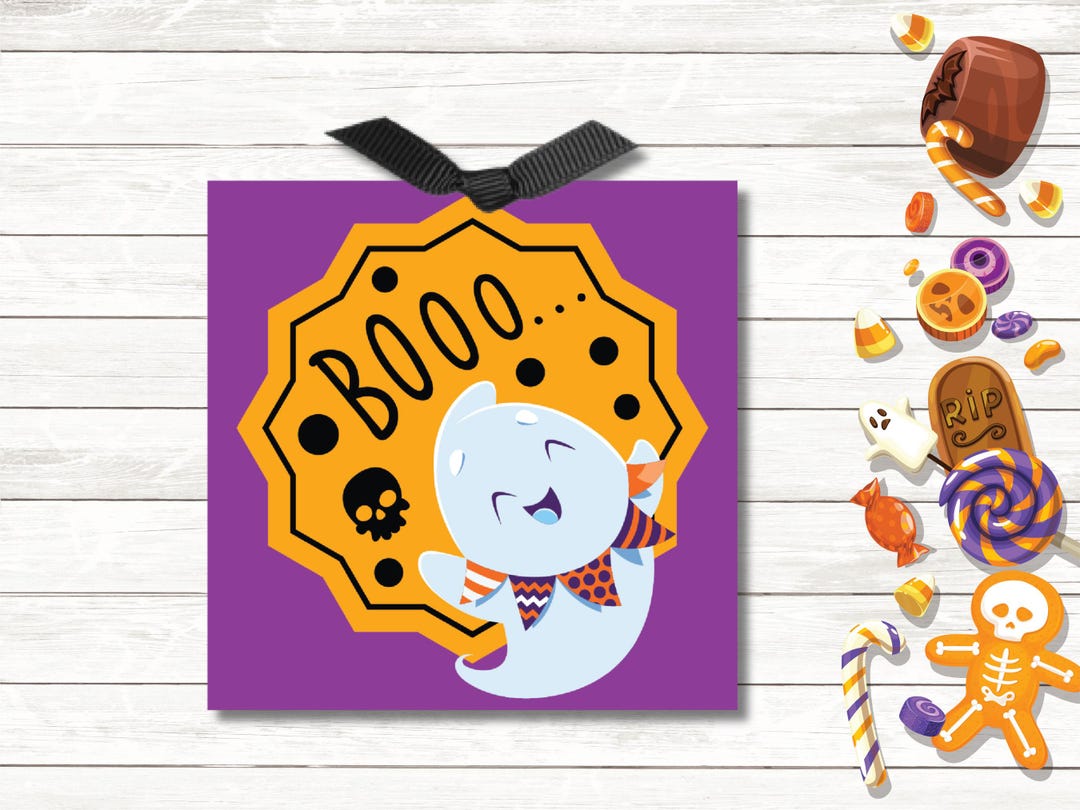 Boo Halloween Gift Tag Printable, Halloween Cute Ghost Gift Tag ...
