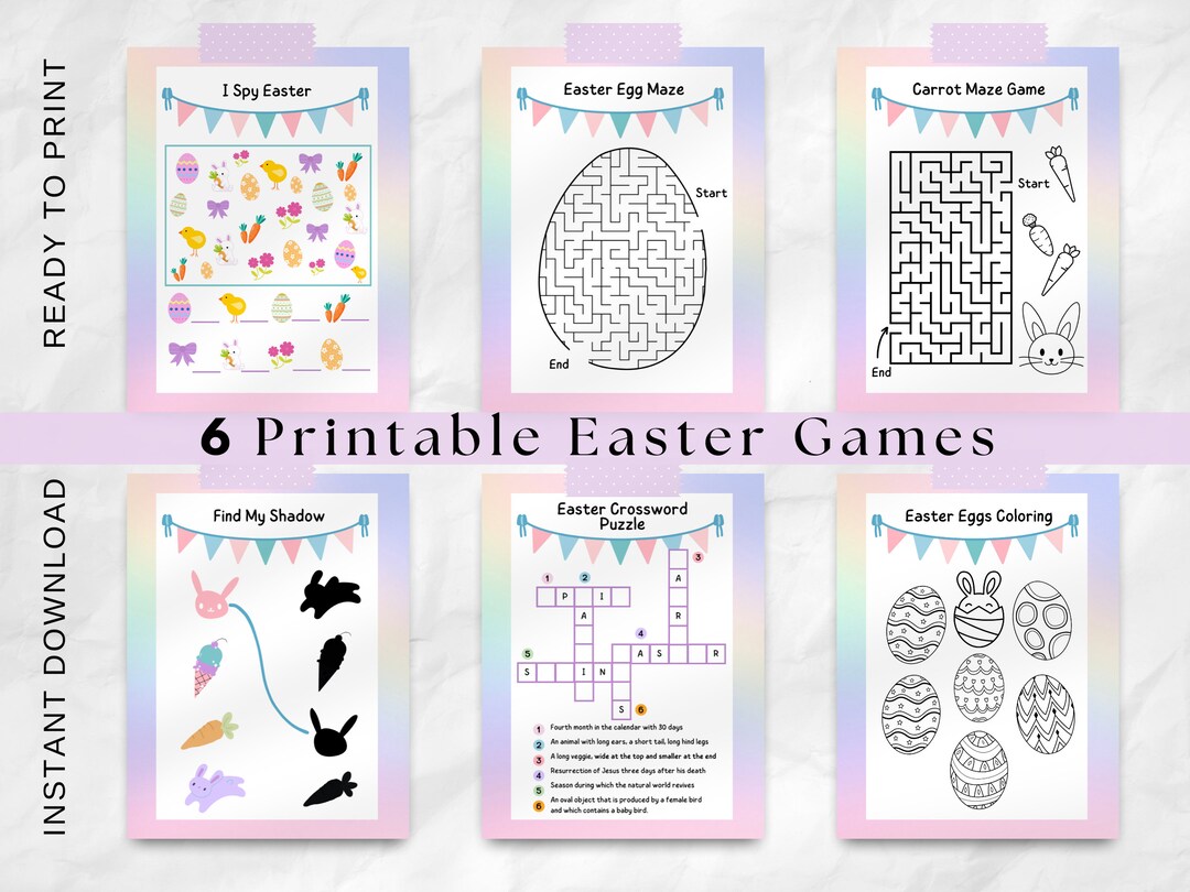 Easter Games for Kids, Printable Easter Party Games, Easter Egg ...