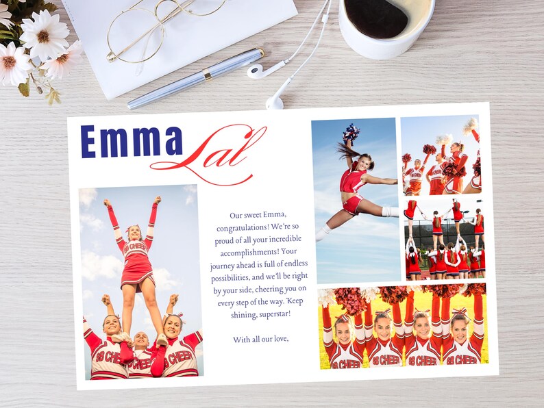 Cheer Yearbook Half Page Ad Template, Editable Cheerleader Sports ...
