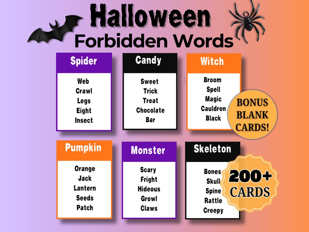 Halloween Forbidden Words Game– Printable Halloween Activity for Kids ...