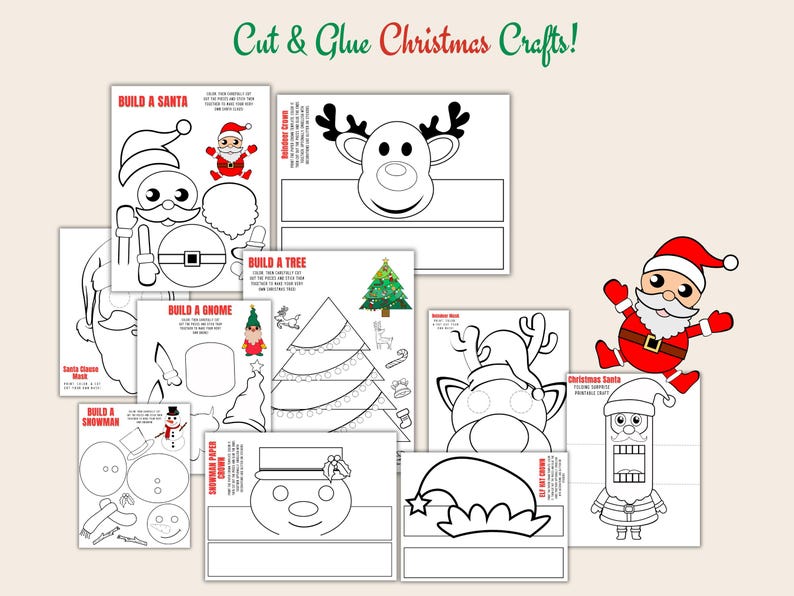 Christmas Activity & Coloring Bundle for Kids, 300+ Pages Crafts ...
