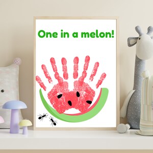 Summer Handprint Art Craft, Watermelon Handprint Art, You Are One in a ...