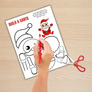 Build a Santa Craft, Winter Kids Craft, Christmas Activity Printable ...