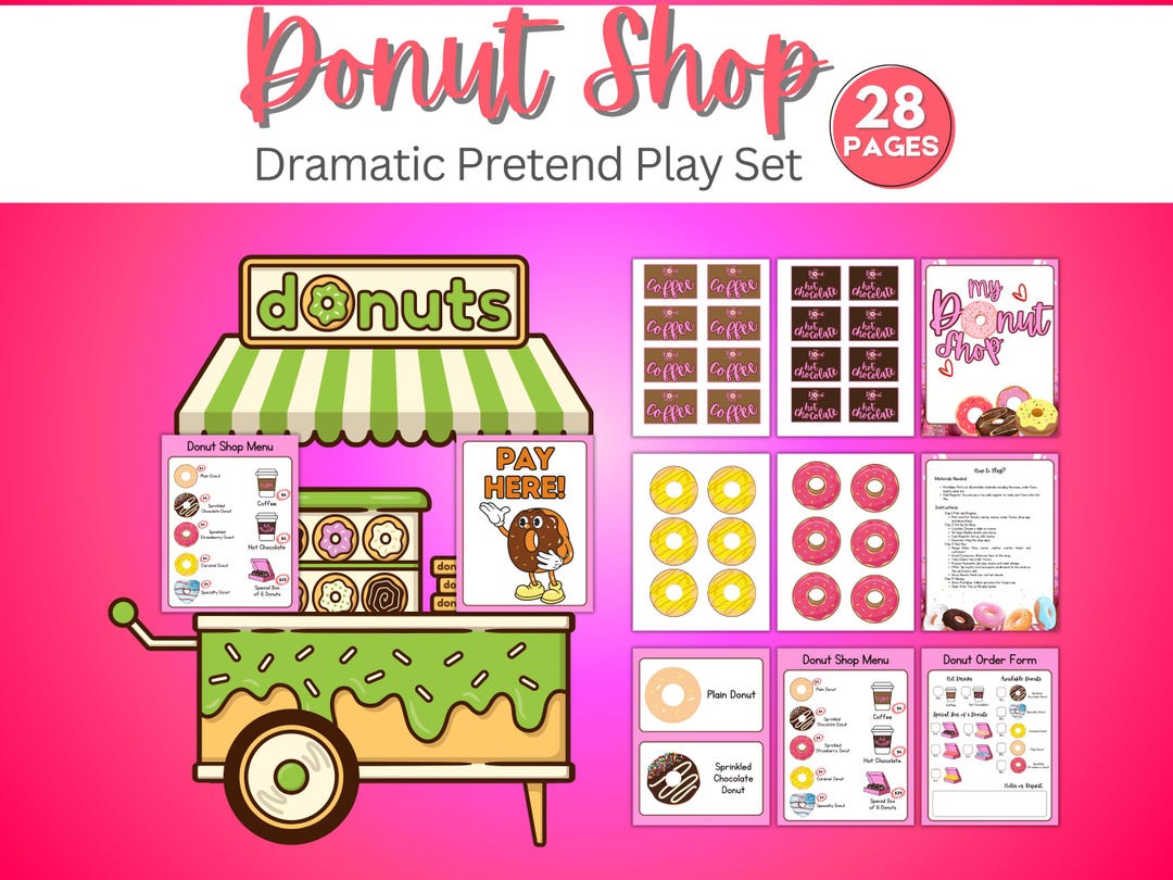 Donut Shop Pretend Play Printables Donut Shop Dramatic Play Classroom ...