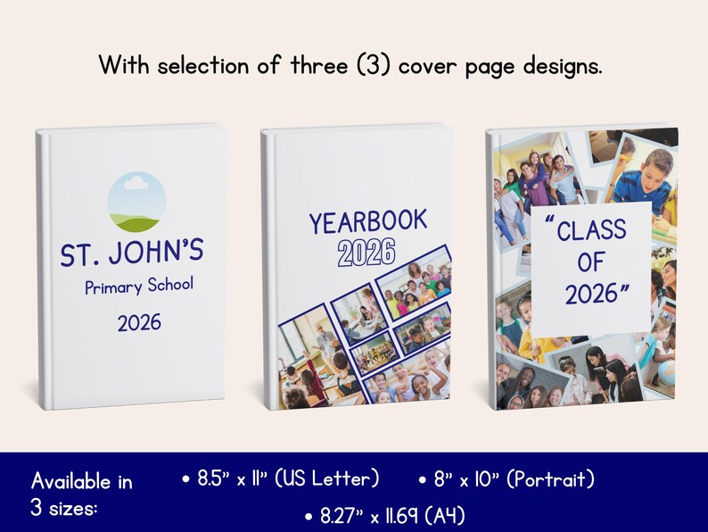 Editable 2026 Elementary Yearbook Template – Printable School Memory ...