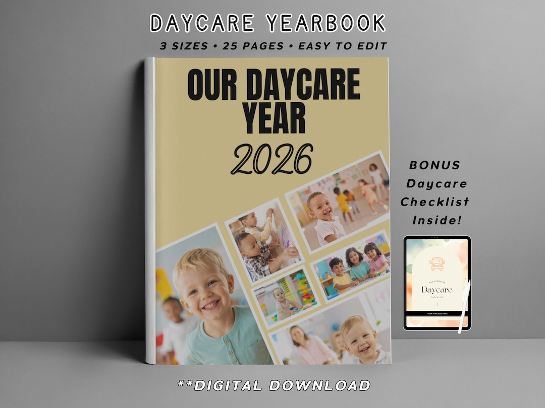 Editable Daycare Yearbook Template – 25 Page Canva Preschool Keepsake ...