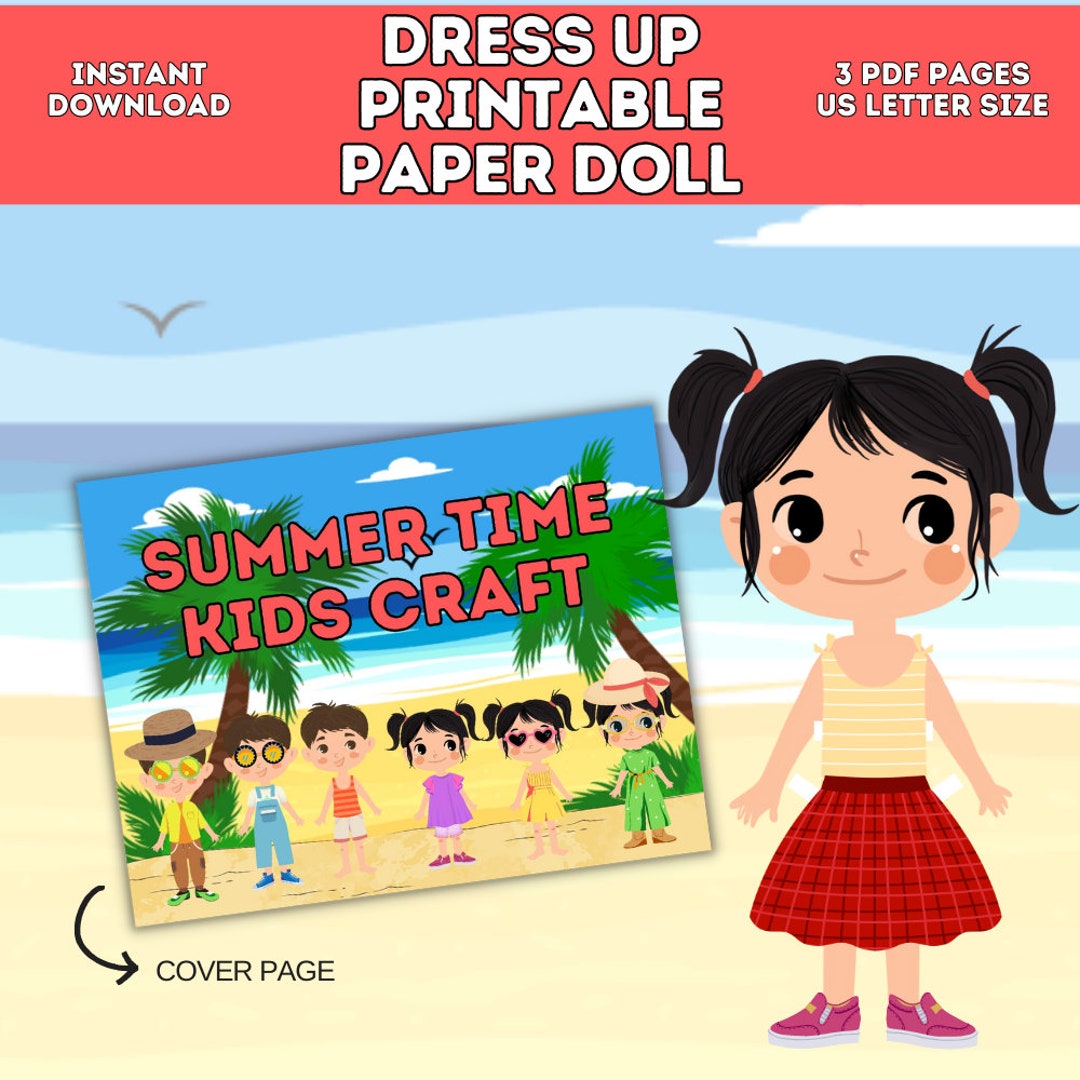 Dress up Printable Paper Doll Activity Craft, Kids Dress up Activity ...