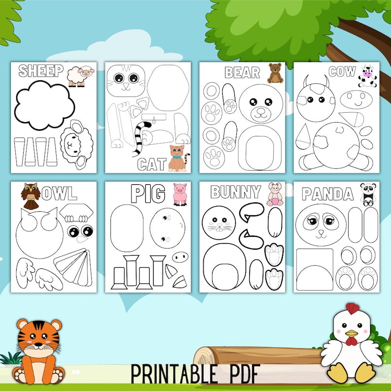Cut and Paste Animal Activities, Cut & Paste Printable, Kids Preschool ...