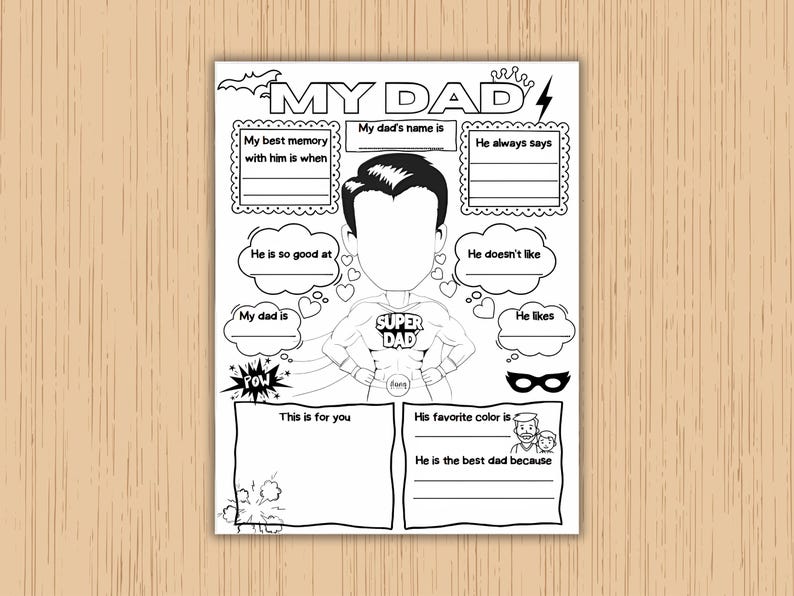 Father's Day Coloring Pages, Super Hero Dad Coloring Pages, Father's ...