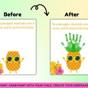 Summer Handprint Art, Pineapple Craft Template, Be a Pineapple Print ...