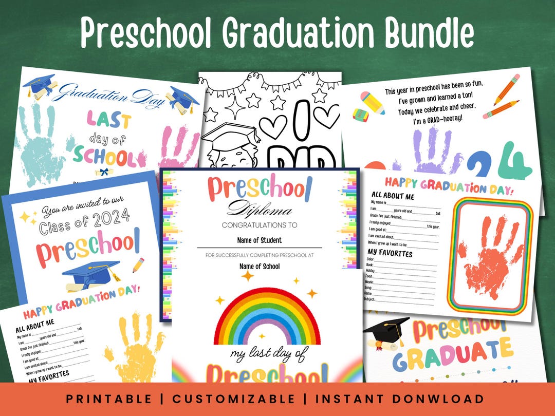 Preschool Graduation Bundle, Preschool Graduation Invite, Preschool ...