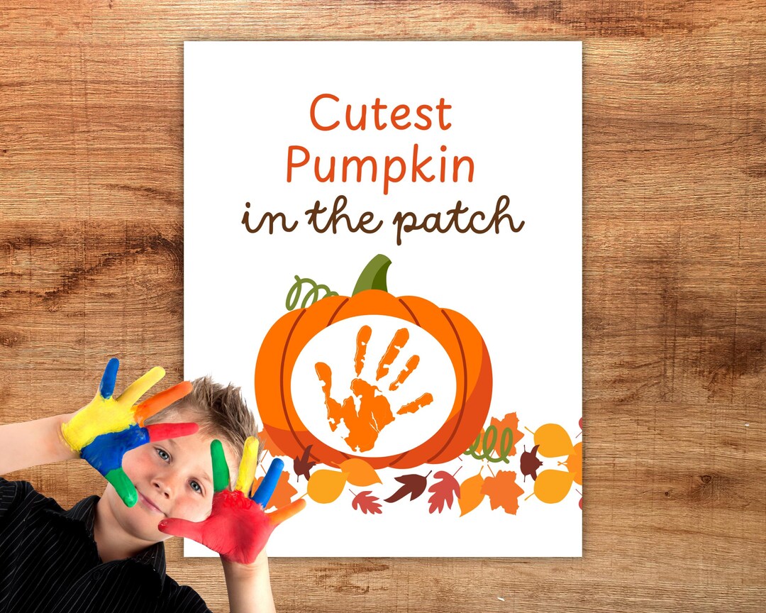 Pumpkin Handprint Art, Fall Handprint Craft for Kids & Toddlers ...