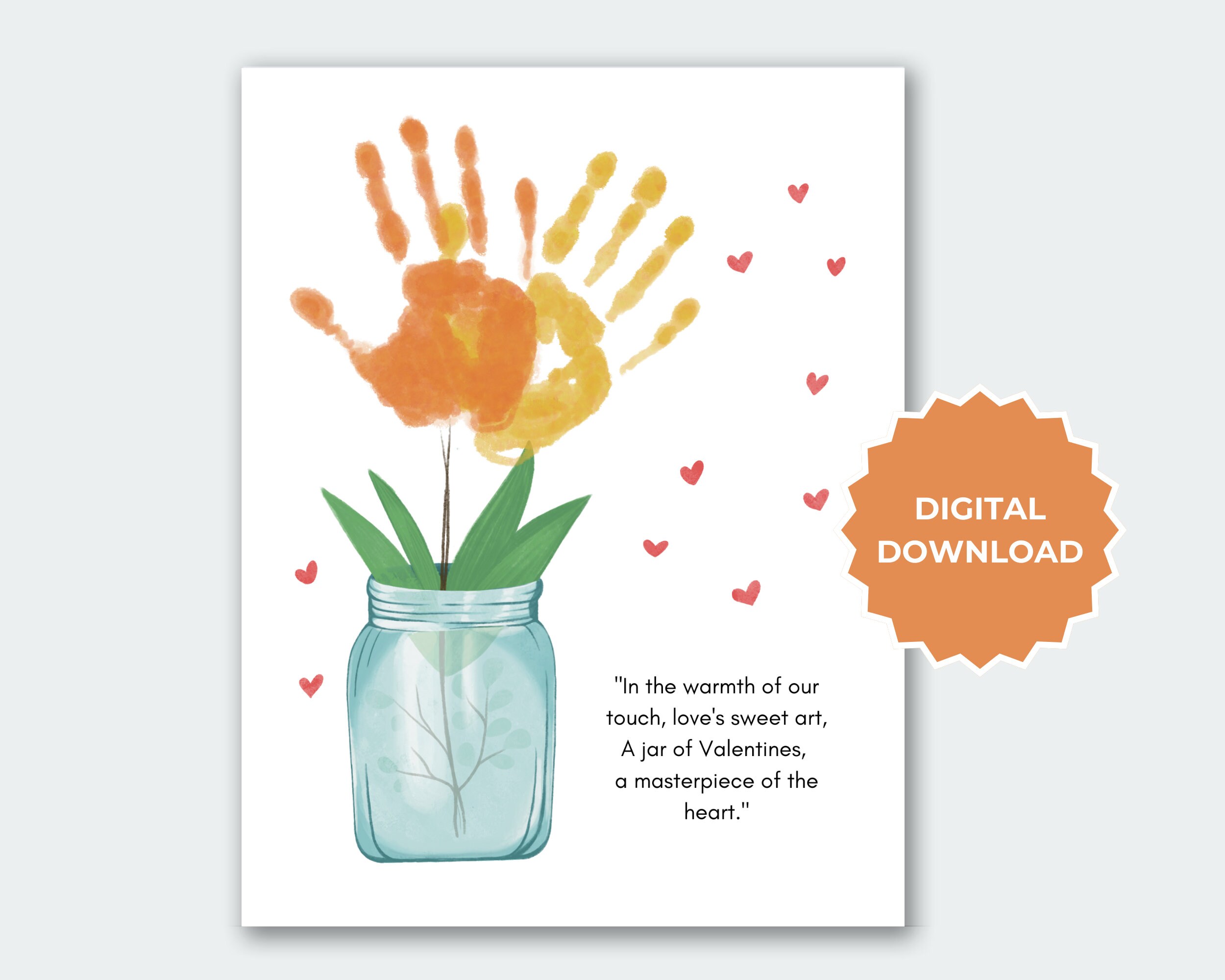 Valentine's Day Handprint Art Crafts, Memory Keepsake Art, Preschool ...