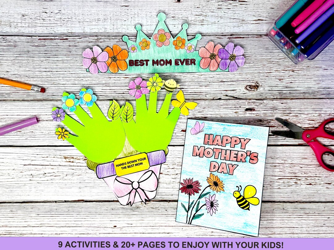 Mother's Day Crafts, Mothers Day Bouquets, Mom Gift From Kids, Mom DIY ...