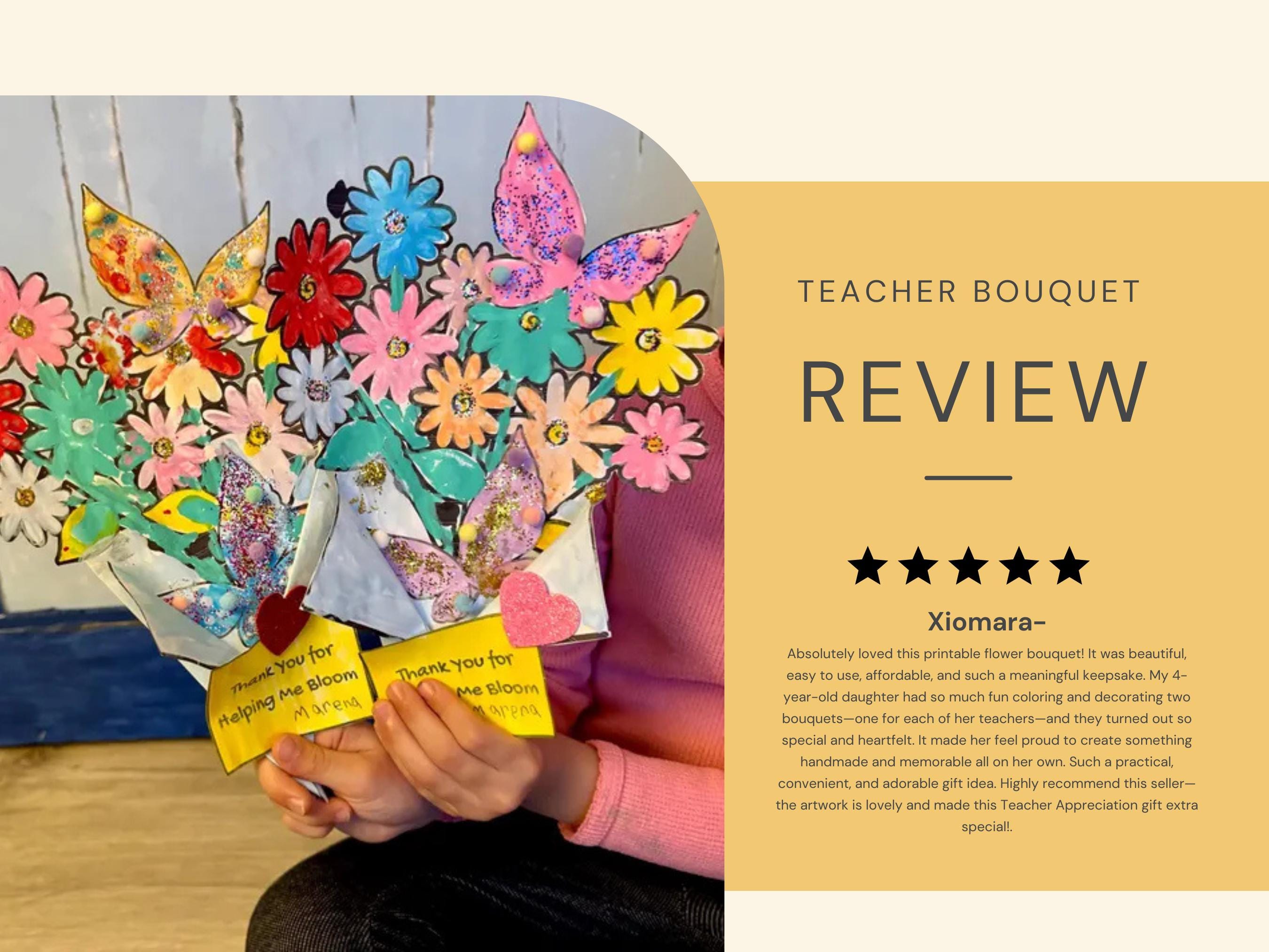 Printable Teacher Appreciation Craft, Flower Bouquet Activity for Kids ...