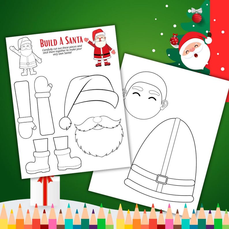 Build Your Own Santa Printable Craft, Holiday Activity for Kids ...