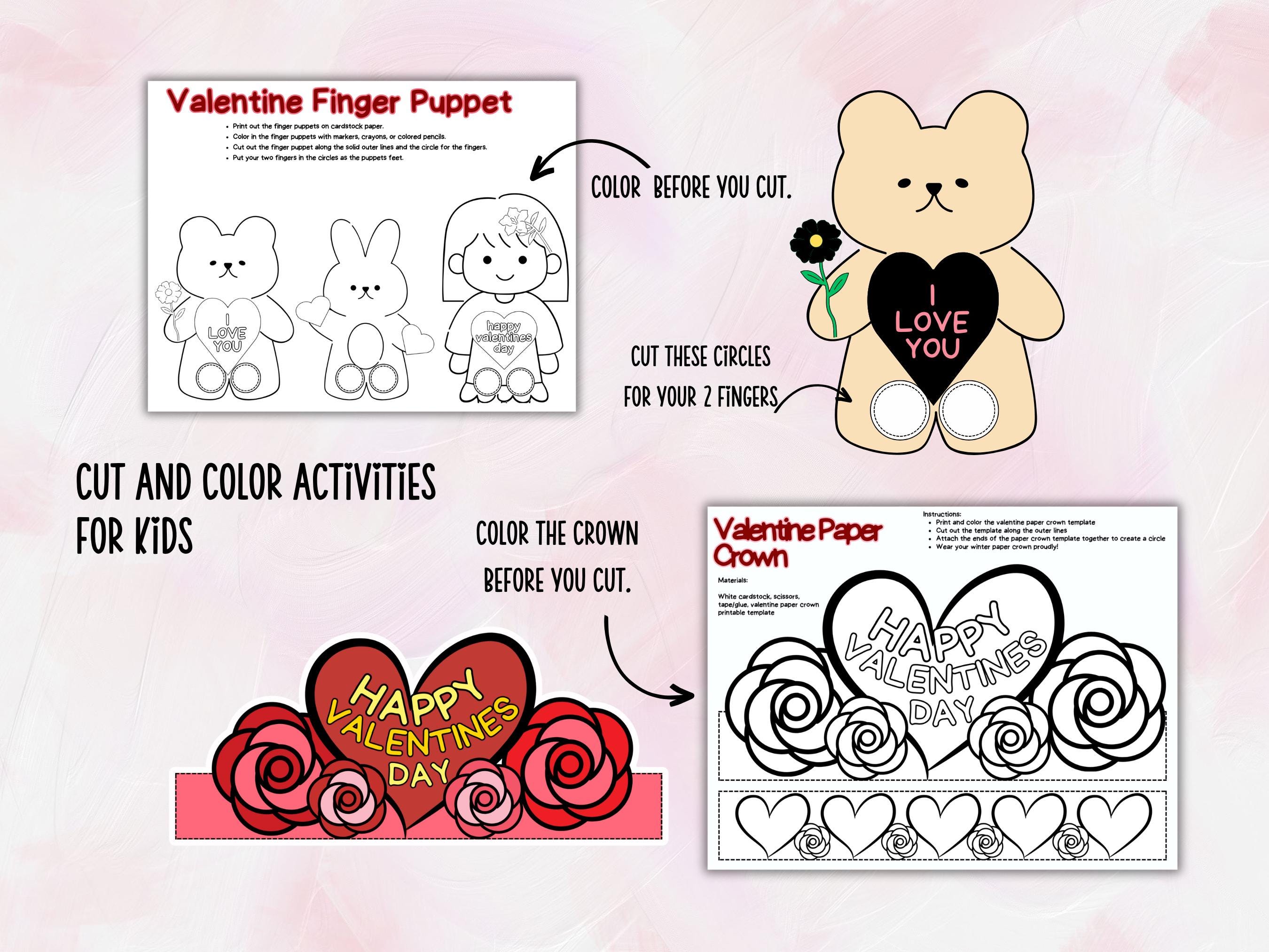Valentine Kids Craft Bundle for Preschool & Kindergarten, Printable ...
