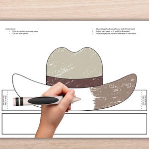 Cowgirl Hat Paper Crown, Kids Coloring Craft, Cowgirl & Cowboy Activity ...