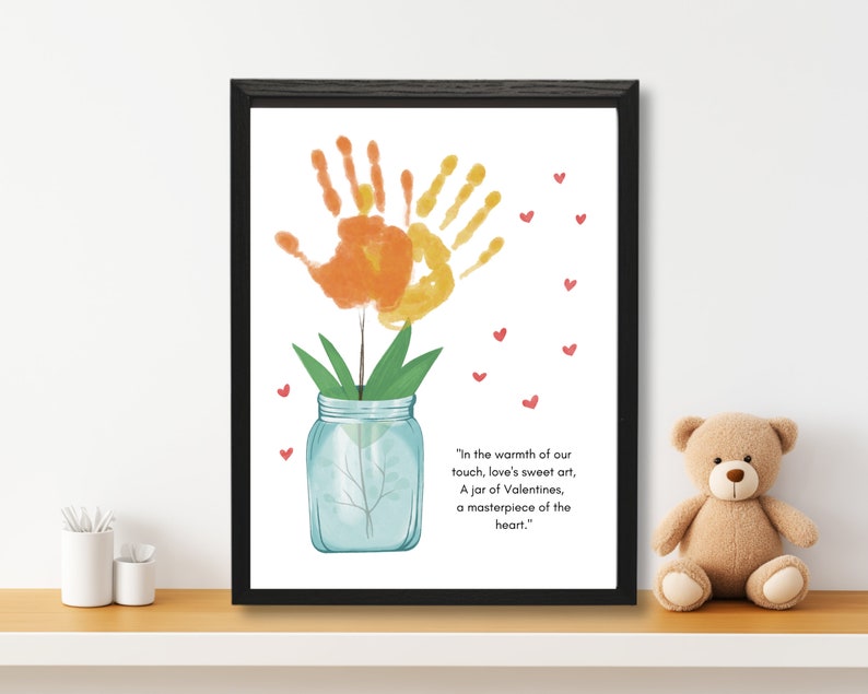 Valentine’s Day Handprint Art Craft, Kids Memory Keepsake, Preschool ...