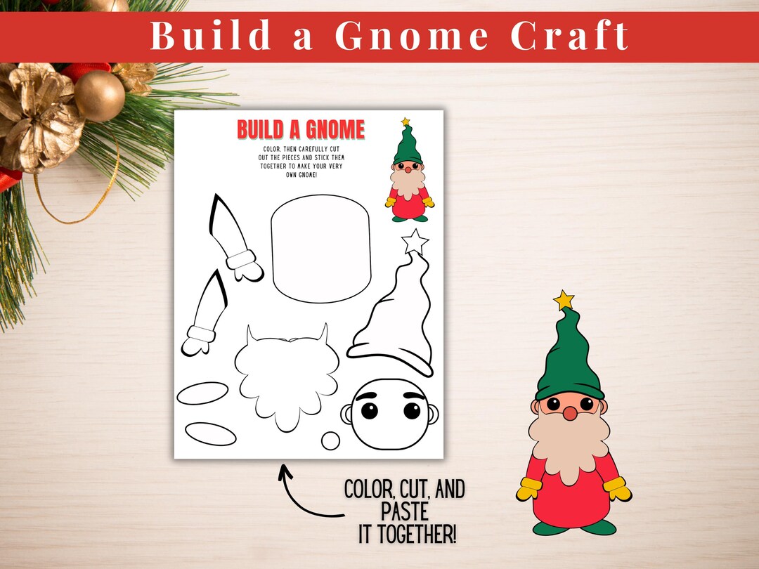 Build a Gnome Craft, Winter Kids Craft, Christmas Activity Printable ...