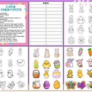 Printable Easter Finger Puppet Crafts, Spring Finger Puppets, Easter ...