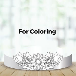Flower Paper Crown Template, Printable Paper Crown, Fairy Craft ...