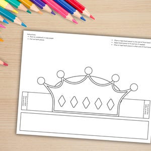 King Paper Crown Template, King Coloring Craft, Printable Kids Craft ...