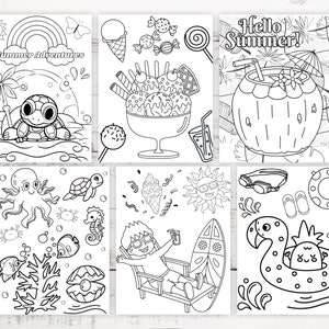 Kids Summer Coloring Pages, Summer Activity Coloring, Summer Coloring ...