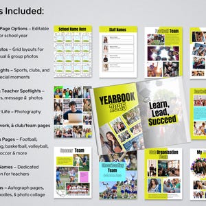 High School Yearbook Template, Class of 2025 Editable Senior Yearbook ...